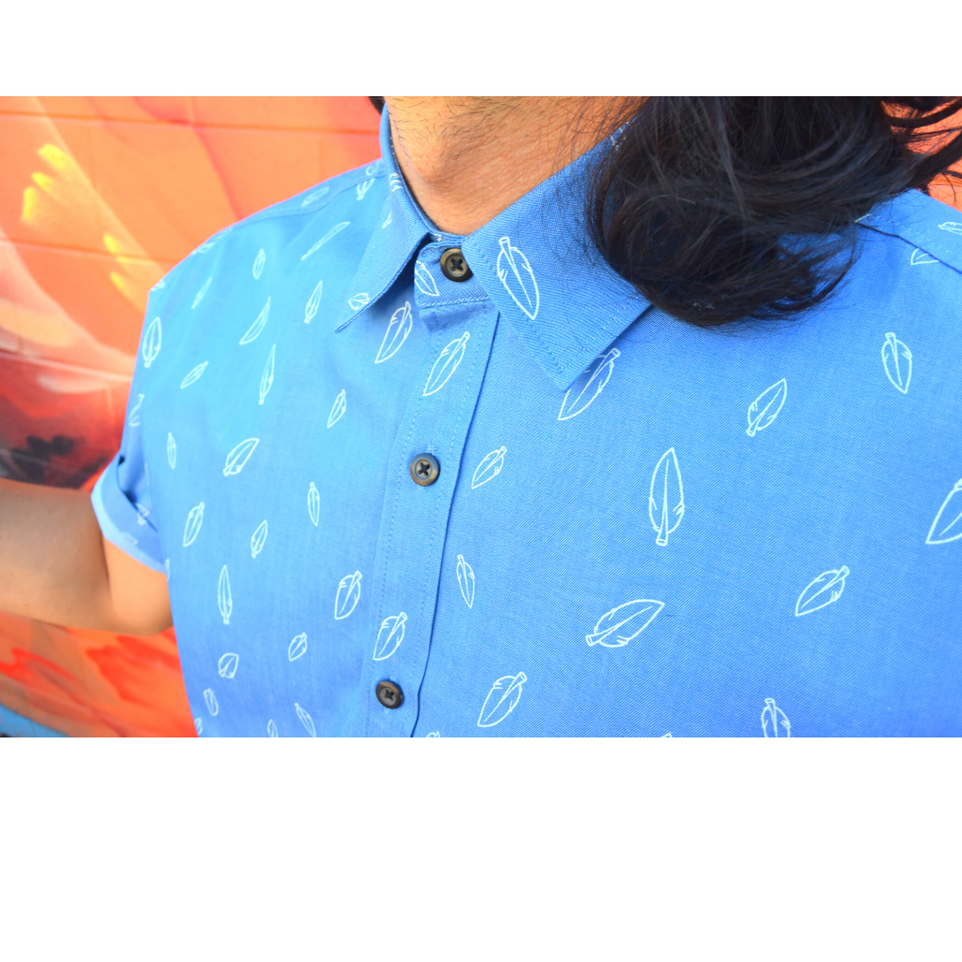 Behemoth Feather Button Up Shirt — THE BEHEMOTH STORE