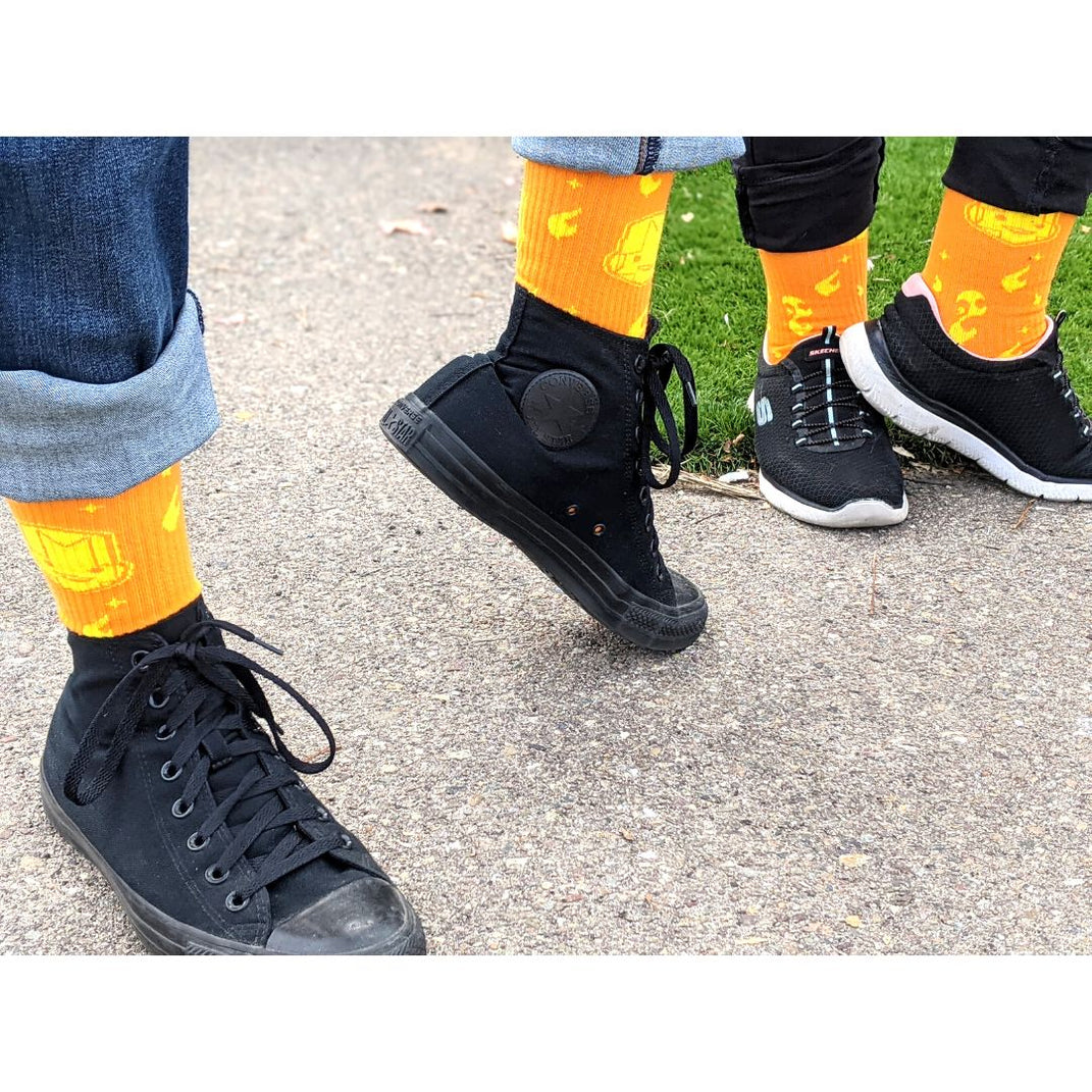 Orange Knight Socks — THE BEHEMOTH STORE